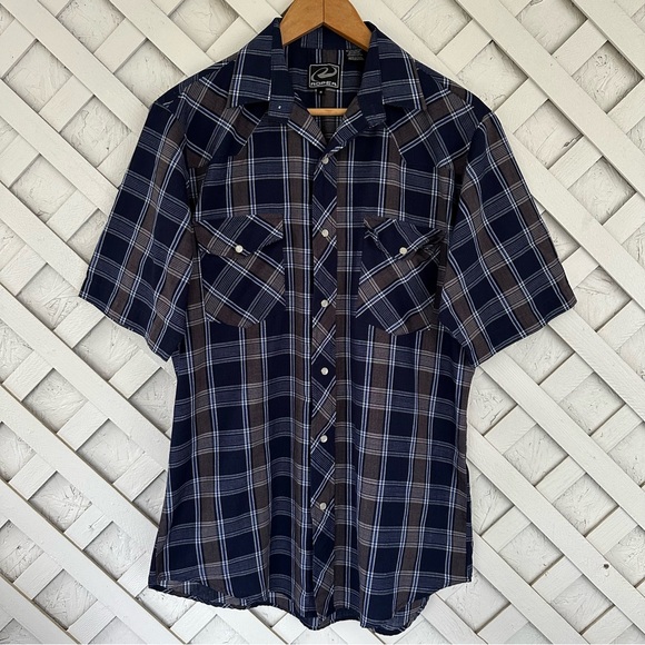 Roper | Shirts | Roper Short Sleeve Plaid Pearl Snap Western Shirt ...